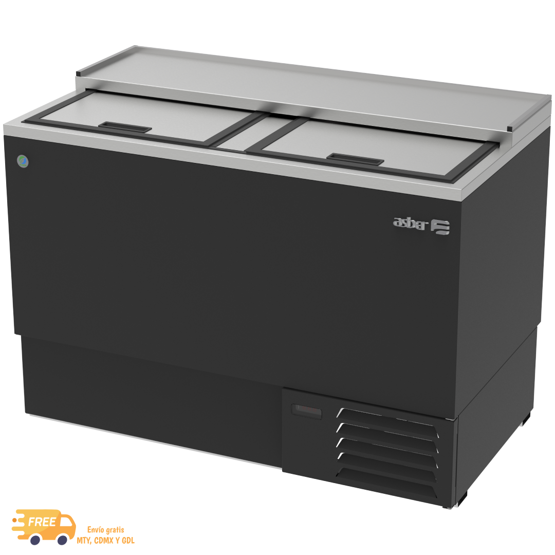 ASBER AGF-50 Congelador Glass Froster Vinil Negro 2 Puertas Corredizas – ALAKARTA COCINAS ...