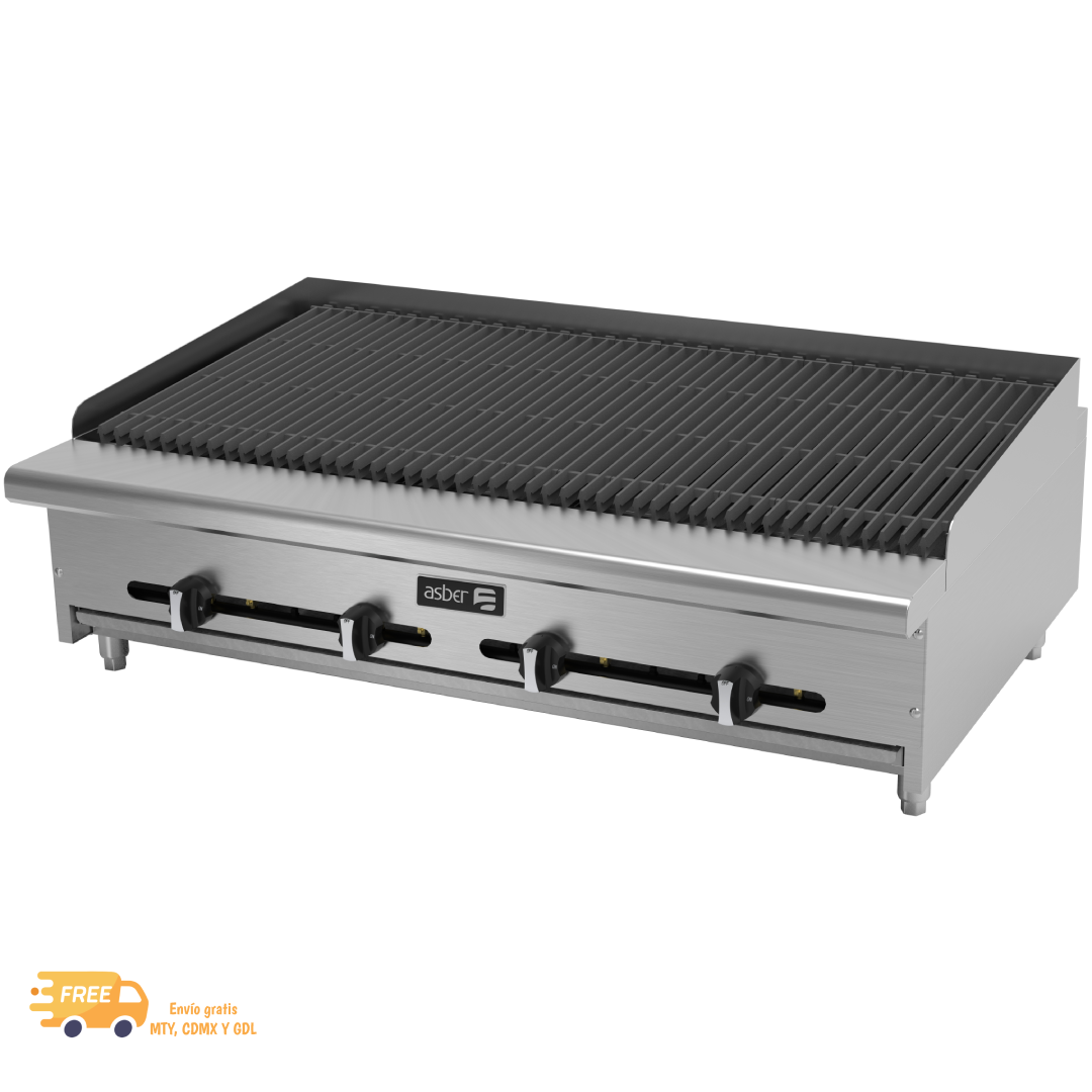 ASBER AECRB-48 ASADOR GRILL A GAS CON SERCHA PERIMETRAL - PIEDRA VOLCA ...
